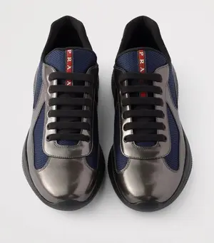 Prada Leather-mesh America's Cup Sneakers