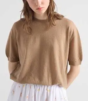 Prada Cashmere Short-sleeve Sweater