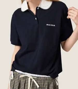 Miu Miu Cotton Embroidered Polo Shirt