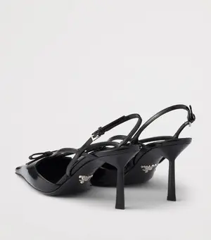 Prada Brushed Leather Slingback Pumps 75