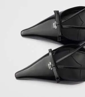 Prada Brushed Leather Slingback Pumps 75