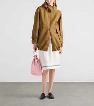 Prada Linen Embellished Midi Skirt