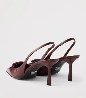 Prada Brushed Leather Slingback Pumps 75