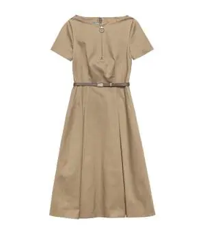 Prada Cotton Belted Mini Dress - Grey