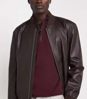 Canali Virgin Wool-cashmere Quarter-zip Sweater