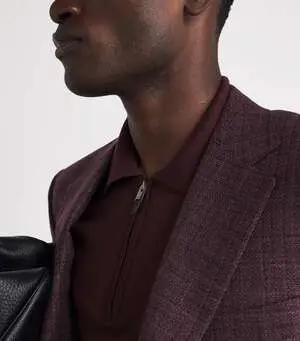 Canali Wool Quarter-zip Polo Sweater