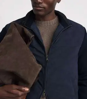 FIORONI CASHMERE Virgin Wool-suede Hybrid Jacket