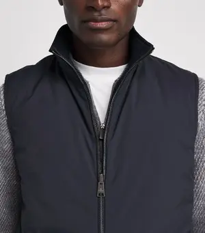 FIORONI CASHMERE Virgin Wool Down Reversible Gilet