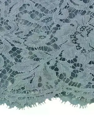 Valentino Garavani Short Sleeve Floral Lace Top - Blue