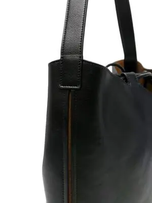 Hereu Riba Leather Bucket Bag - Black