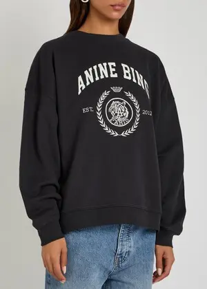 ANINE BING Miles Cotton Logo Sweatshirt