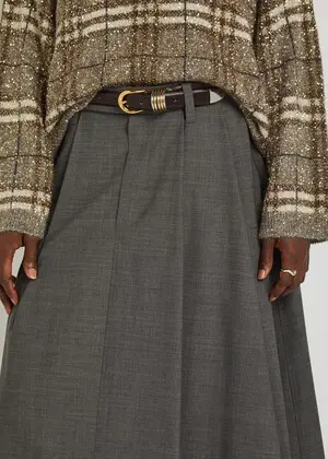 Brunello Cucinelli Tailored Pleated Wool-blend Midi Skirt