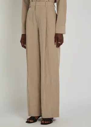 Vince Pleated Wide-leg Woven Trousers