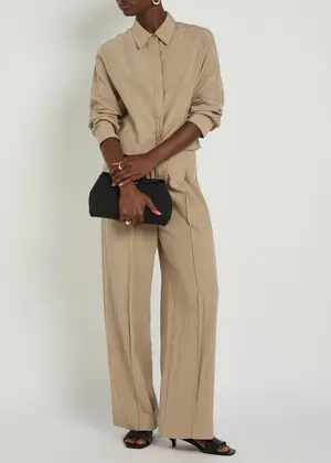 Vince Pleated Wide-leg Woven Trousers