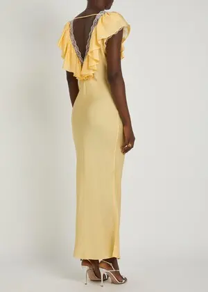 Ronny Kobo Gracie Lace-trimmed Silk-blend Maxi Dress