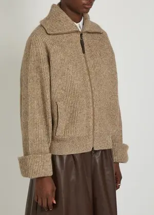 Brunello Cucinelli Metallic-knit Cashmere-blend Cardigan