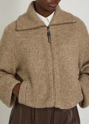 Brunello Cucinelli Metallic-knit Cashmere-blend Cardigan