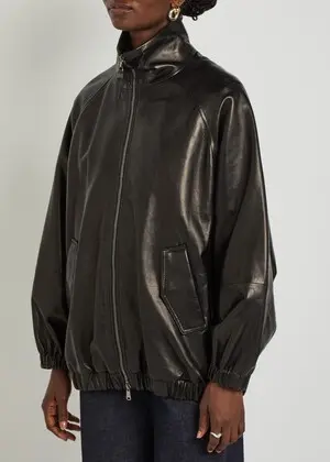Brunello Cucinelli Funnel-neck Leather Jacket