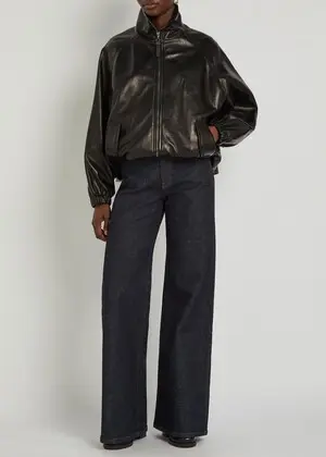 Brunello Cucinelli Funnel-neck Leather Jacket
