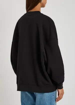 ANINE BING Miles Appliquéd Cotton Sweatshirt