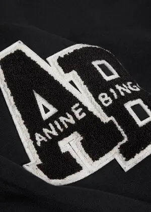 ANINE BING Miles Appliquéd Cotton Sweatshirt