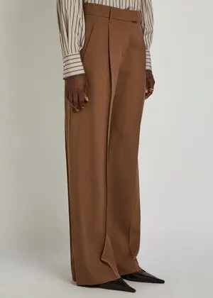 Brunello Cucinelli Tailored Wide-leg Wool-blend Trousers