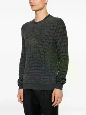 Emporio Armani Textured-knit Crew-neck Sweater