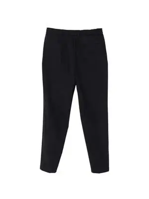 BOSS Elasticated-waistband Wool Trousers - Blue