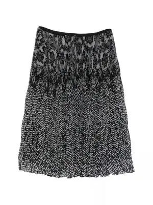 ERMANNO FIRENZE Lace-panelled Pleated Midi Skirt