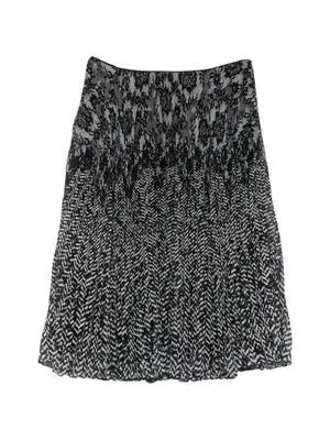 ERMANNO FIRENZE Lace-panelled Pleated Midi Skirt