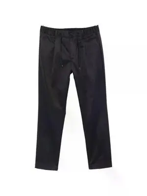 Herno Navy Satin Drawstring Waist Pleated Trousers - Blue