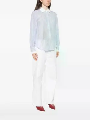 ERMANNO FIRENZE Vertical-stripe Long-sleeve Shirt