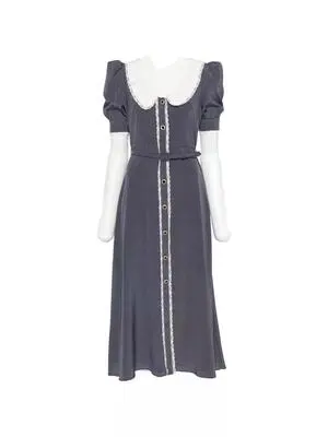 Alessandra Rich Polka Dot Midi Dress