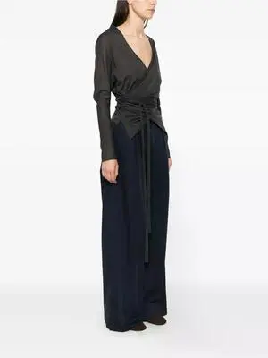 Soeur Wrap-style Blouse - Grey