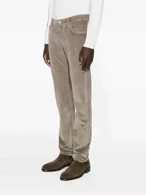 Jacob Cohen Grey Corduroy Effect Straight-leg Trousers - Neutrals