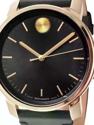 Movado 41mm Leather Strap Watch