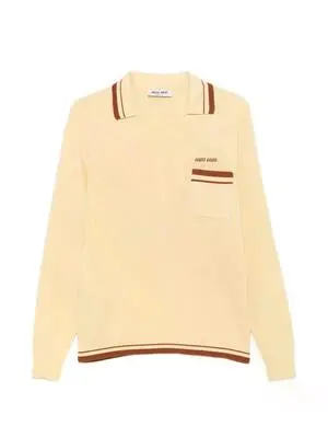 Miu Miu Polo Collar V-neck Sweater - Yellow