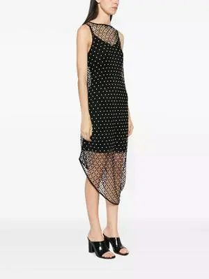 Paris Georgia Pearl-embellished Asymmetric Midi Dress