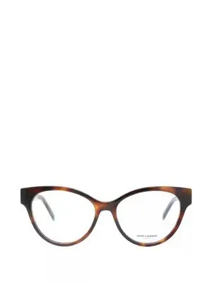 Saint Laurent Oval Shaped Glasses - Brown