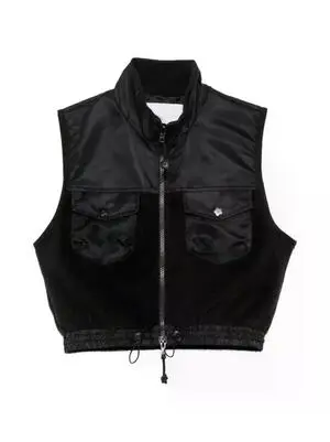 Cecilie Bahnsen Embroidered Fleece Vest - Black