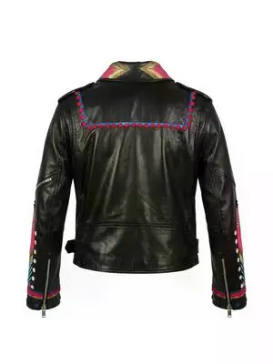 Valentino Garavani Bead-embellished Leather Jacket