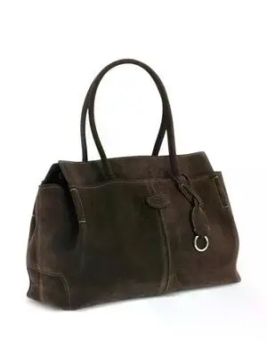 TOD'S Suede Logo-patch Tote Bag
