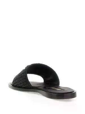 Miu Miu Logo-patch Woven Slides