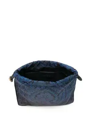 Etro Paisley Print Drawstring Clutch - Blue