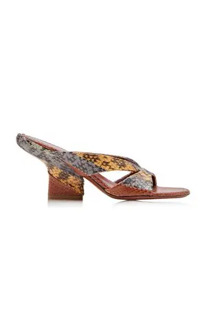 Dries Van Noten Panelled Leather Mules - Brown