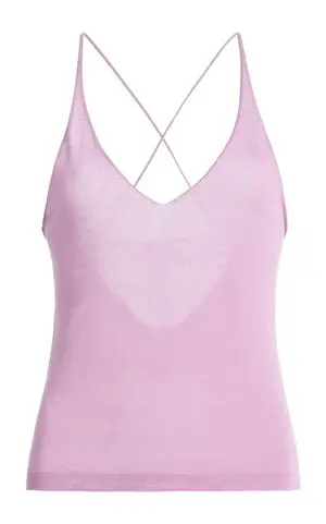 ZIAH Sheer Knit Cotton-blend Camisole - Pink