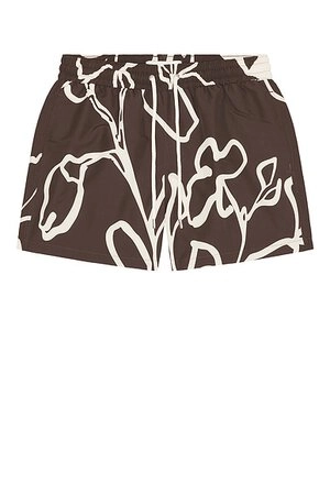 Frescobol Carioca Printed Swim Shorts - Cacao