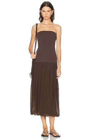 ST. AGNI Strapless Balloon Hem Dress