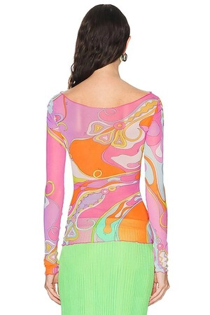 Emilio Pucci Tulle Long Sleeve Top