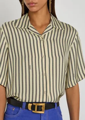 Versace Striped Silk-twill Shirt